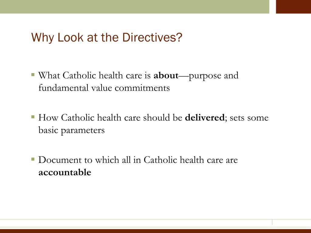 PPT - The Ethical and Religious Directives for Catholic Health Care ...
