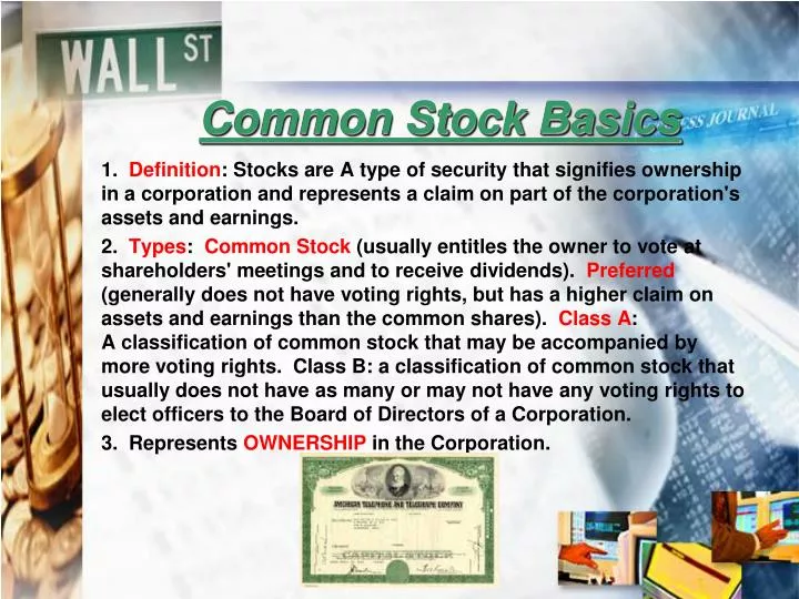 PPT - Common Stock Basics PowerPoint Presentation, free download - ID ...