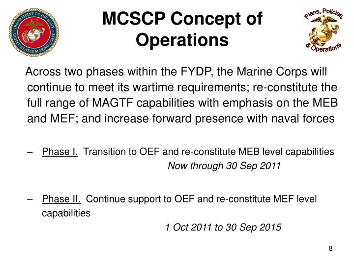 PPT - MARINE CORPS SERVICE CAMPAIGN PLAN (MCSCP) 2009-2015 PowerPoint ...