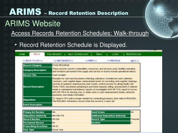 PPT - ARIMS PowerPoint Presentation - ID:252089