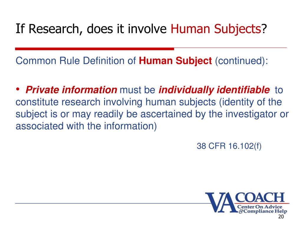 PPT - Determinations of Research, Human Subjects Research, Exemptions ...