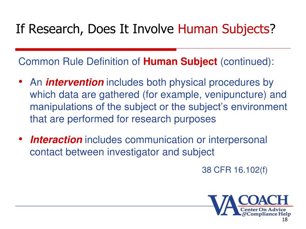 PPT - Determinations of Research, Human Subjects Research, Exemptions ...