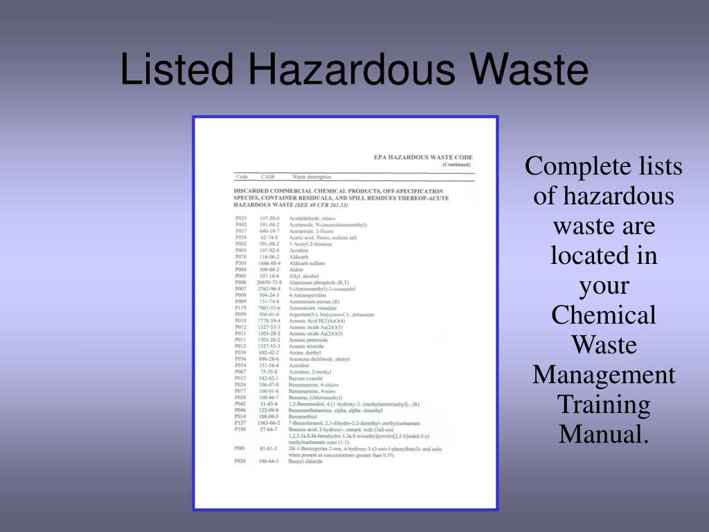 PPT - Chemical Waste Management Refresher Training PowerPoint ...