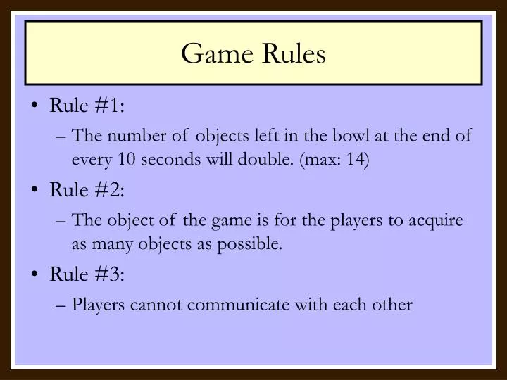 PPT - Game Rules PowerPoint Presentation, free download - ID:253314