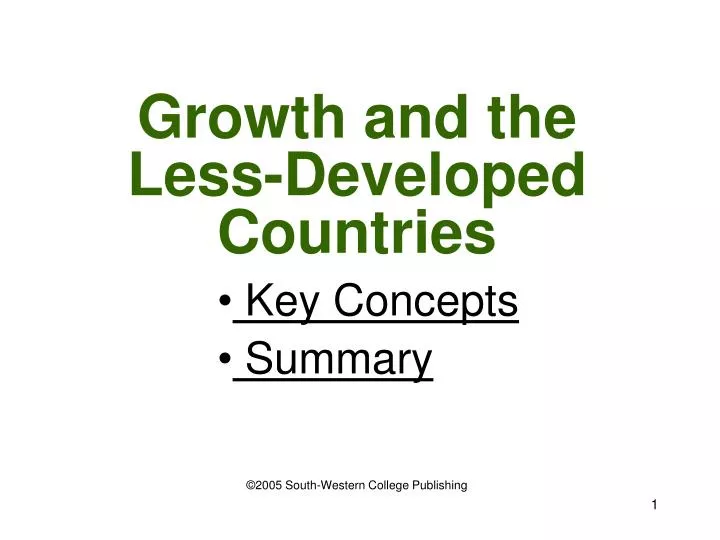 PPT - Growth and the Less-Developed Countries PowerPoint Presentation ...