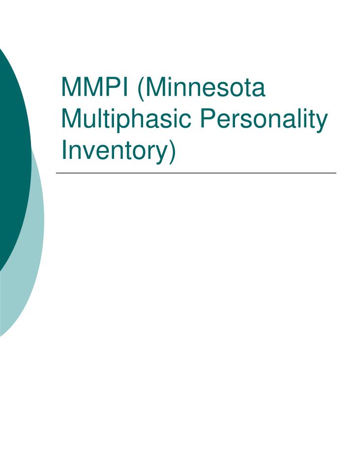 PPT - MMPI (Minnesota Multiphasic Personality Inventory) PowerPoint ...