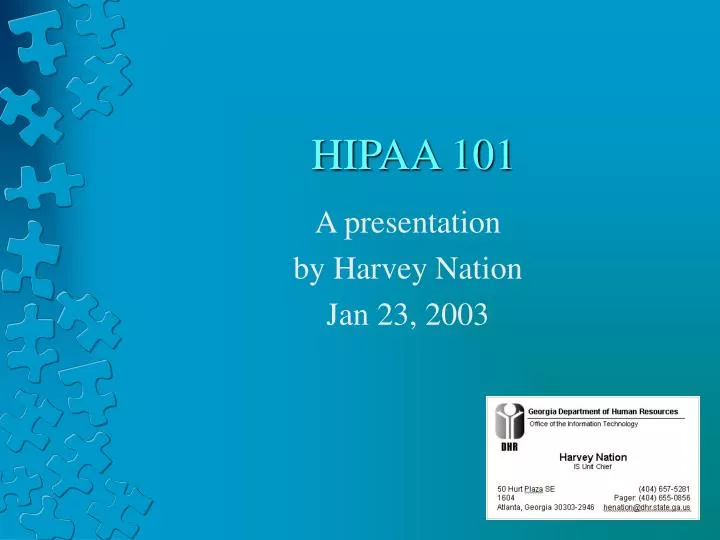 PPT - HIPAA 101 PowerPoint Presentation, free download - ID:255515