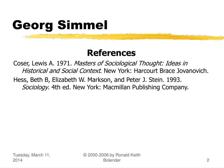 PPT - SOC4044 Sociological Theory: Georg Simmel PowerPoint Presentation ...