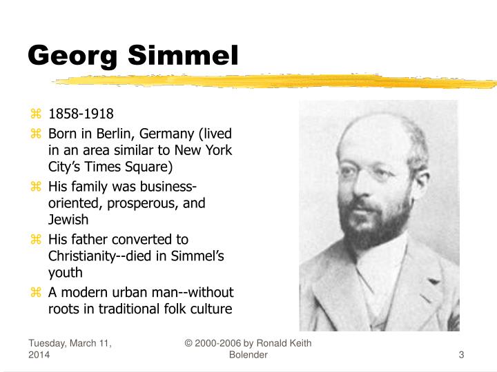 PPT - SOC4044 Sociological Theory: Georg Simmel PowerPoint Presentation ...