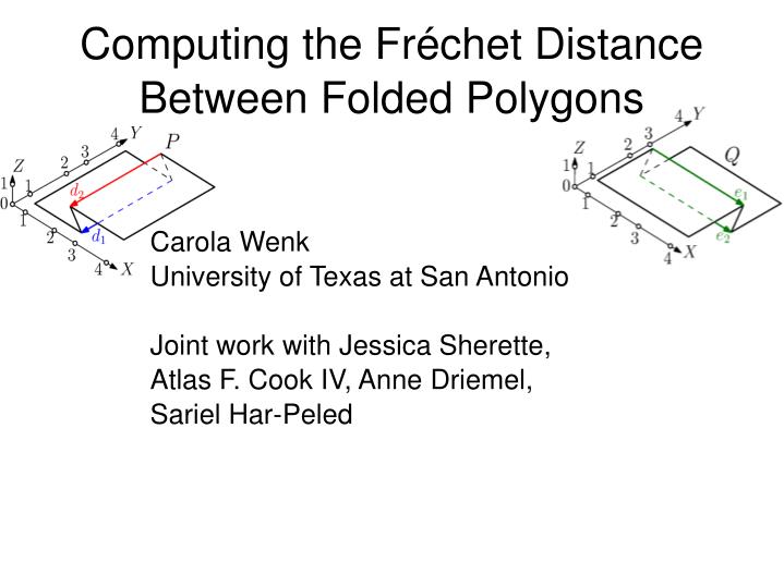 PPT - Computing the Fr é chet Distance Between Folded Polygons ...