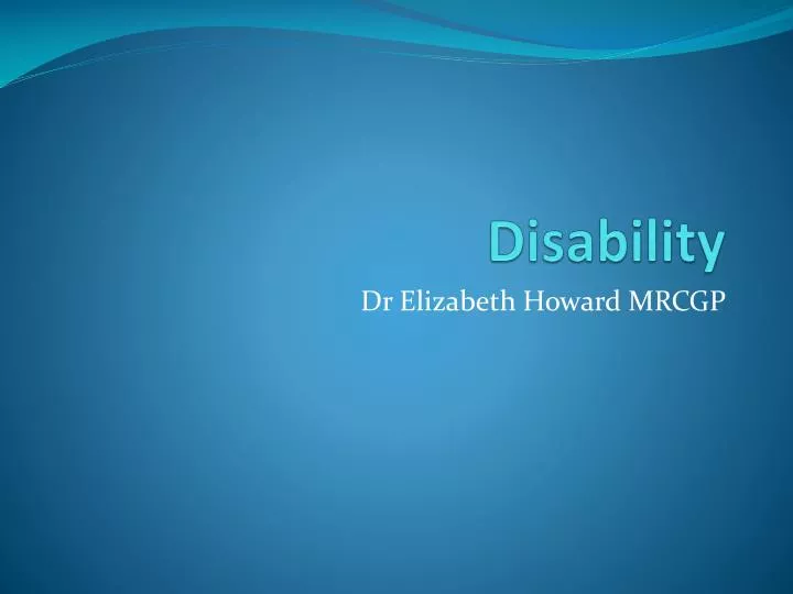 PPT - Disability PowerPoint Presentation, free download - ID:256269