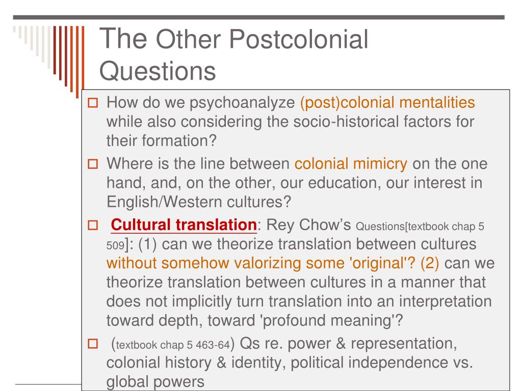 PPT - Post colonialism (3): Diaspora, Hybridity & the Other ...