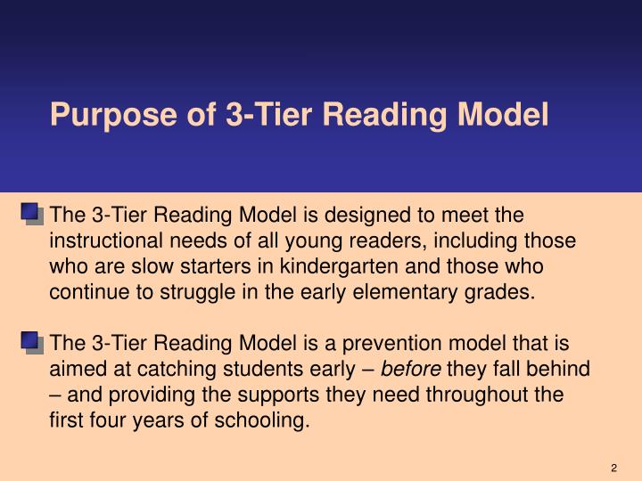 PPT - 3-Tier Reading Model: Reducing Reading Difficulties for ...