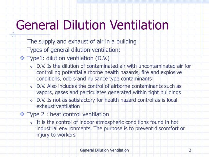 PPT - General Dilution Ventilation PowerPoint Presentation - ID:259057