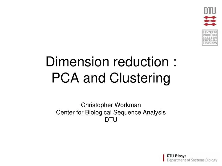 PPT - Dimension reduction : PCA and Clustering PowerPoint Presentation ...