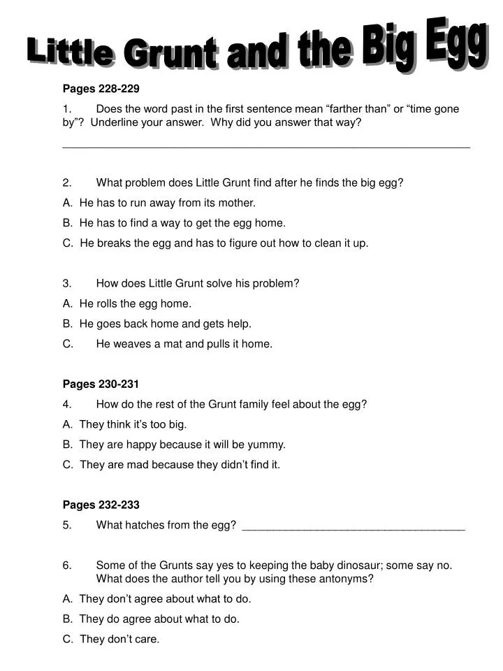 PPT - Little Grunt and the Big Egg PowerPoint Presentation, free ...