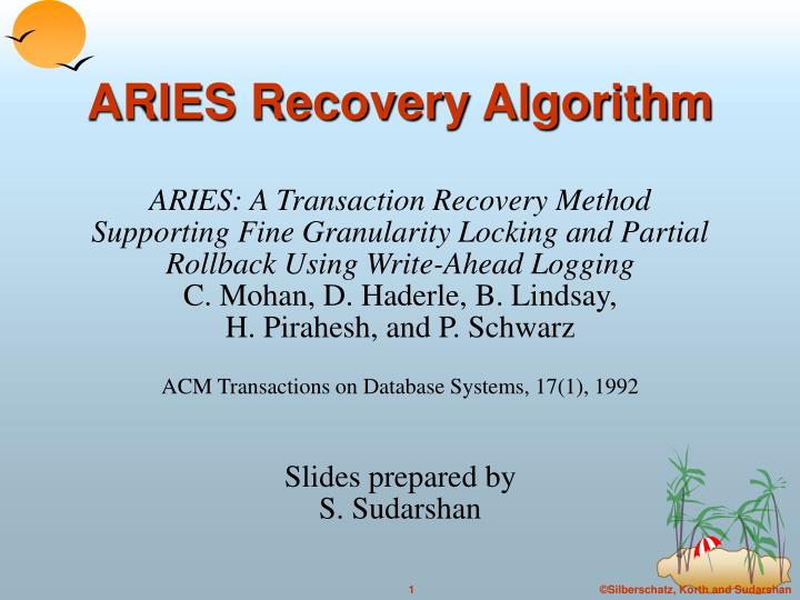 PPT - ARIES Recovery Algorithm PowerPoint Presentation, free download - ID:260751