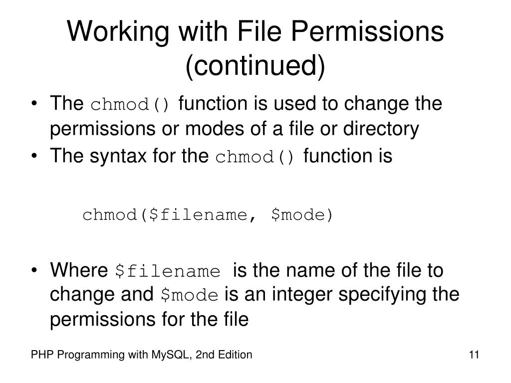 Ppt Chapter 5 Working With Files And Directories Php Programming With Mysql 2 Nd Edition