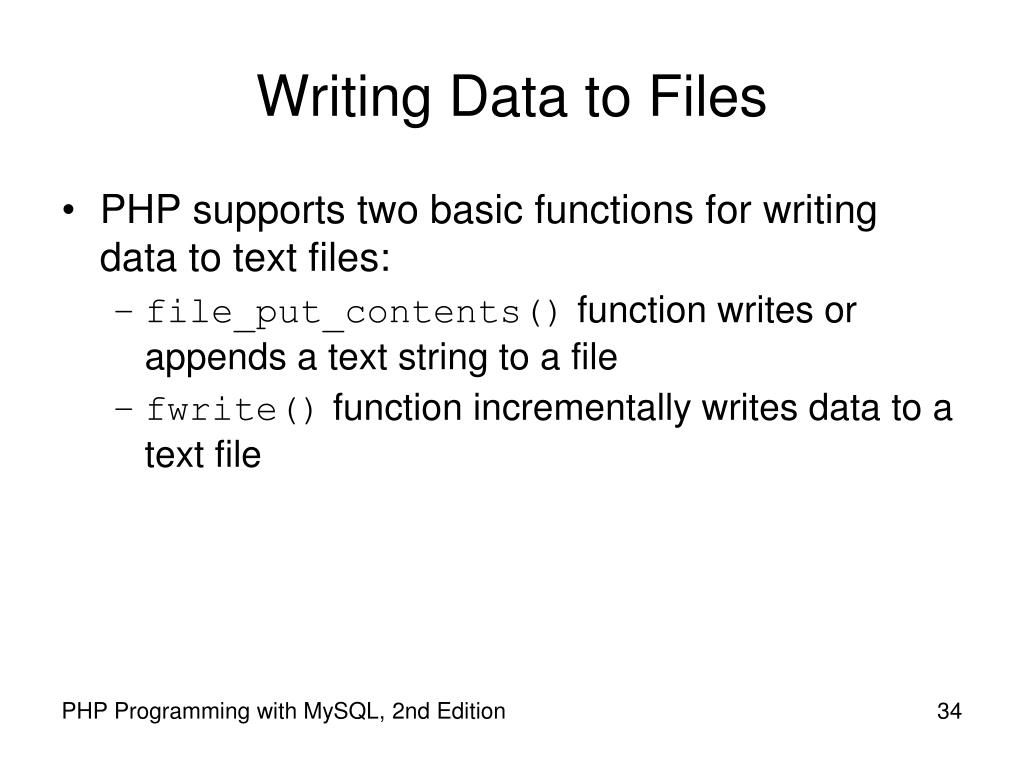 Ppt Chapter 5 Working With Files And Directories Php Programming With Mysql 2 Nd Edition
