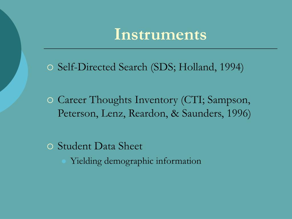 PPT - The Influence of Item Response on Self-Directed Search (SDS ...