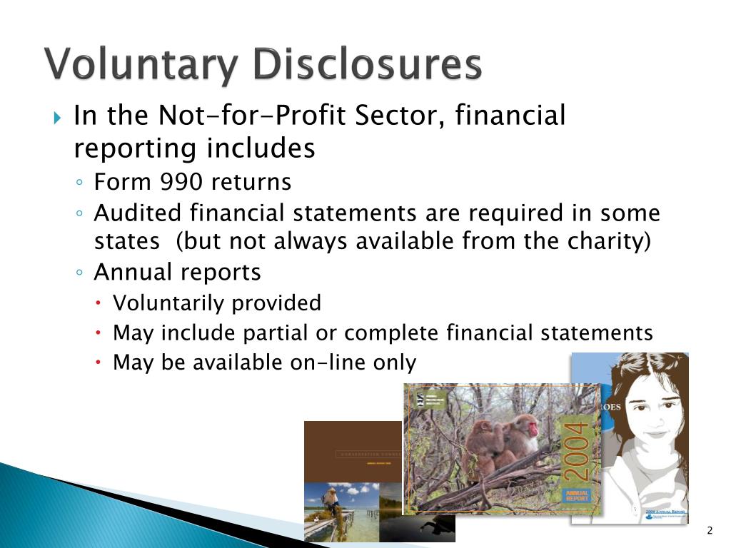 PPT - The Costs and Benefits of Voluntary Disclosures by Nonprofit ...