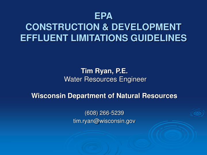 Epa Updates Effluent Limitations Guidelines And Standards