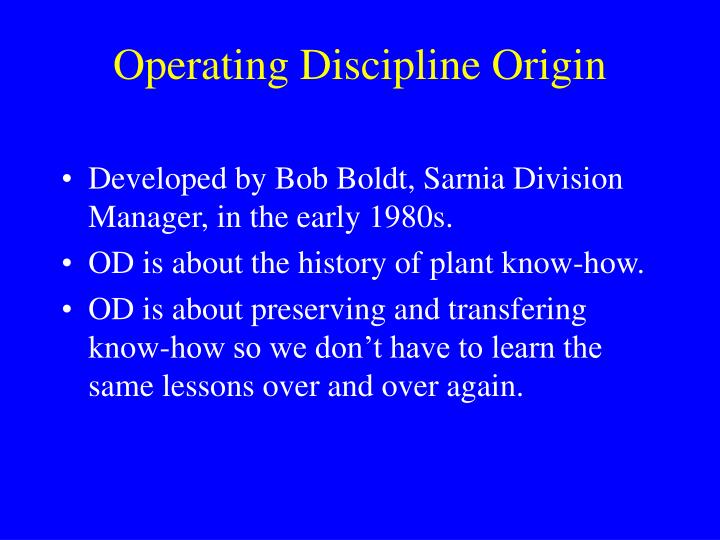 PPT - Operating Discipline (OD) PowerPoint Presentation - ID:263083