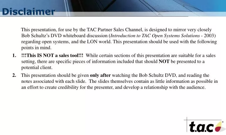 PPT - Disclaimer PowerPoint Presentation, free download - ID:263155