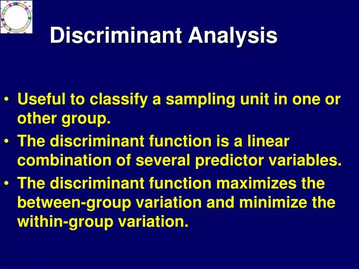 PPT - Discriminant Analysis PowerPoint Presentation, free download - ID ...
