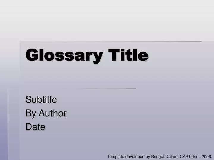 PPT - Glossary Title PowerPoint Presentation, free download - ID:265042