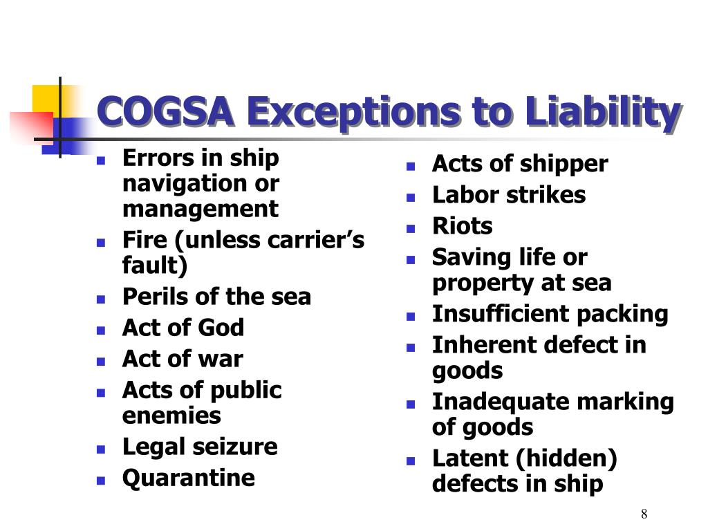PPT - The Carriage of Goods and the Liability of Air and Sea Carriers ...