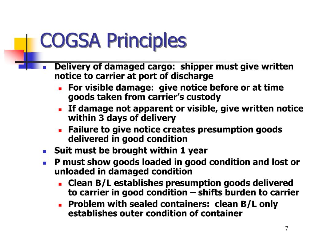 PPT - The Carriage of Goods and the Liability of Air and Sea Carriers ...