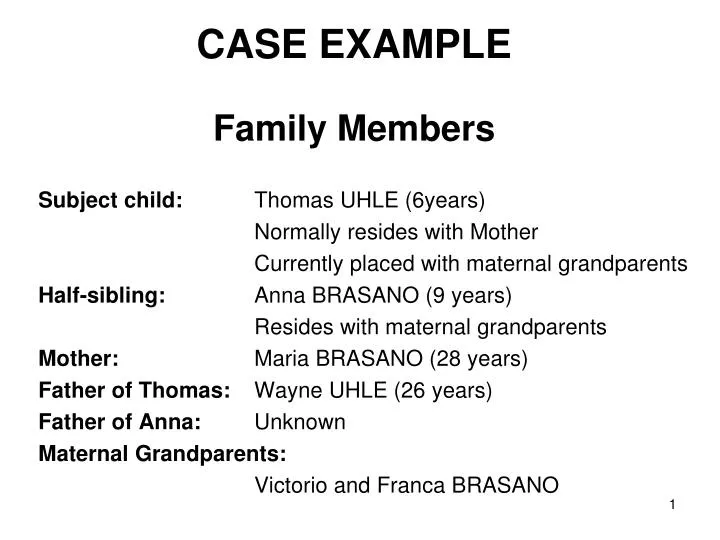 PPT - CASE EXAMPLE Family Members PowerPoint Presentation, free ...