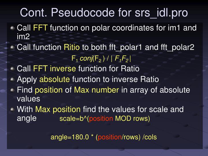 PPT - Understanding FFT- based algorithm to calculate image displacements with IDL programming ...