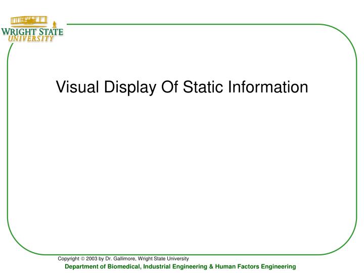 PPT - Visual Display Of Static Information PowerPoint Presentation ...
