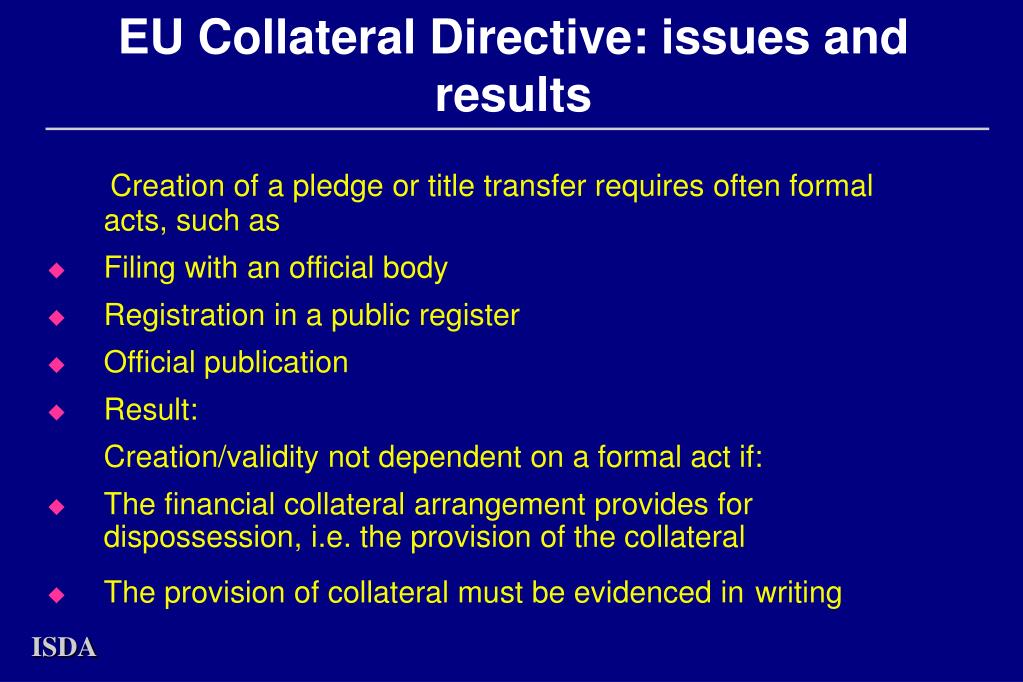 PPT - International Swaps and Derivatives Association, Inc. Collateral ...