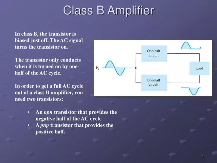 PPT - Class B Amplifier PowerPoint Presentation, free download - ID:269581