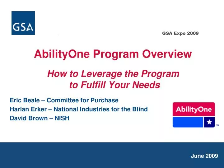 PPT - AbilityOne Program Overview How to Leverage the Program to ...