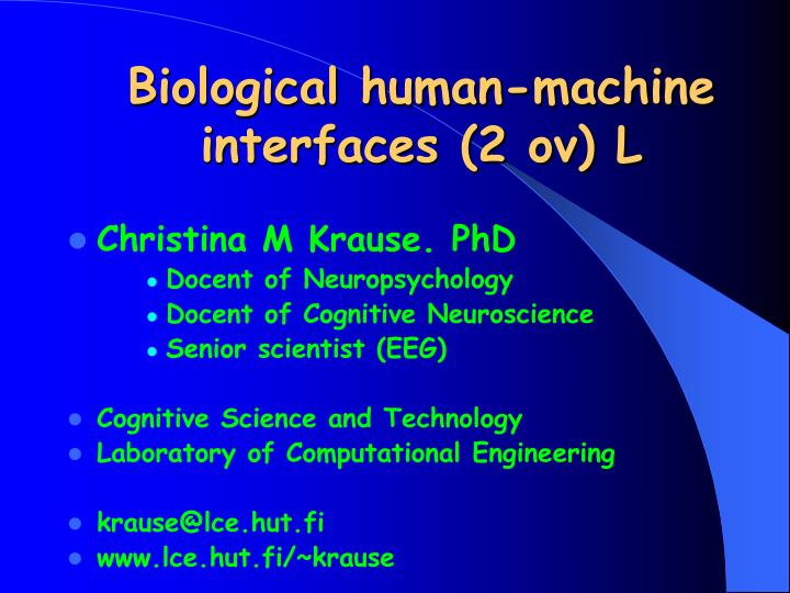 PPT - Biological human-machine interfaces (2 ov) L PowerPoint ...