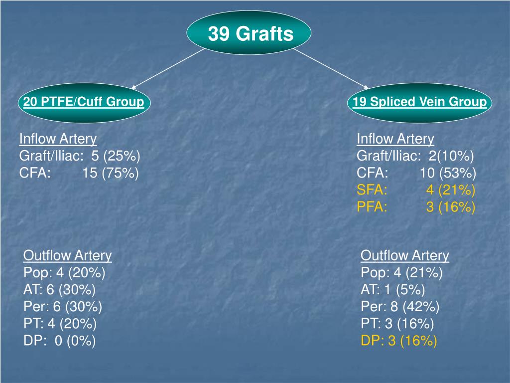 PPT - Early results of a prospective trial of spliced vein vs PTFE ...