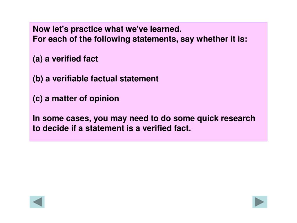 PPT - Distinguishing Facts from Opinions PowerPoint Presentation, free ...