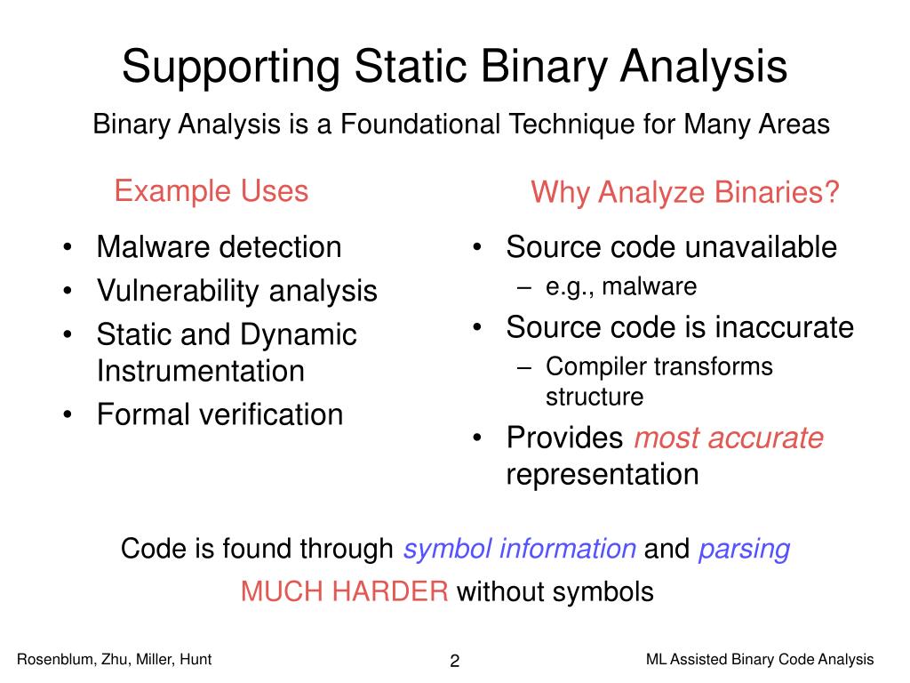 Ppt Machine Learning Assisted Binary Code Analysis Powerpoint Presentation Id27095 9881