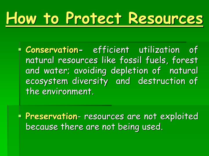 Protecting Natural Resources