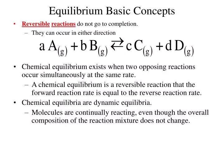 PPT - Equilibrium Basic Concepts PowerPoint Presentation, free download ...