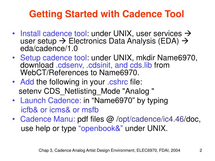 PPT - Getting started with Cadence Tool Schematic Editor Layout ...