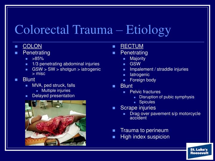 PPT - Colorectal Trauma PowerPoint Presentation - ID:271854