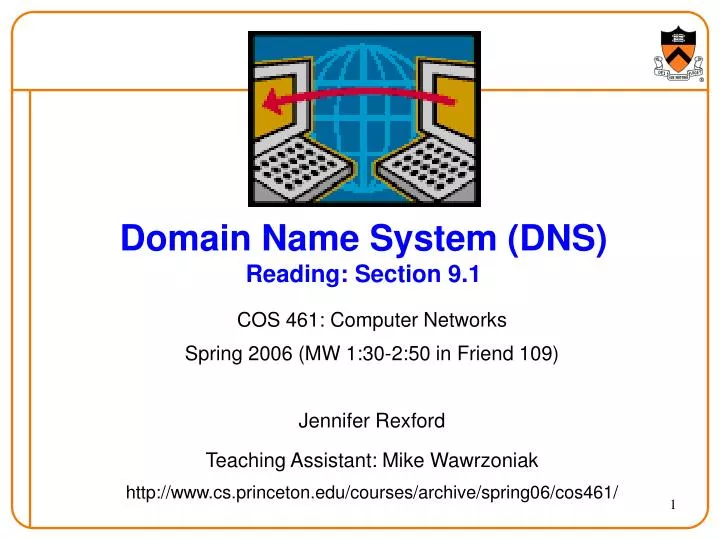 PPT - Domain Name System (DNS) Reading: Section 9.1 PowerPoint ...