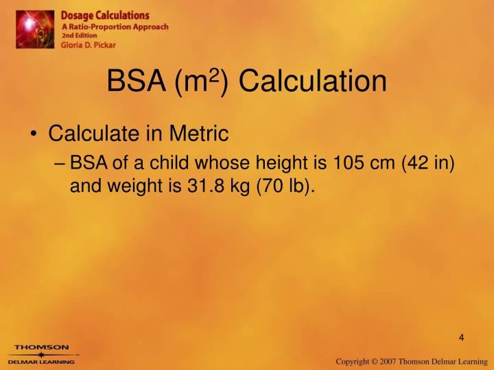 PPT - Body Surface Area and Advanced Pediatric Calculations PowerPoint ...