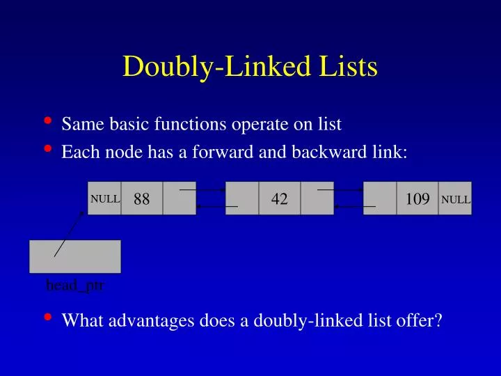 PPT - Doubly-Linked Lists PowerPoint Presentation, free download - ID:275477