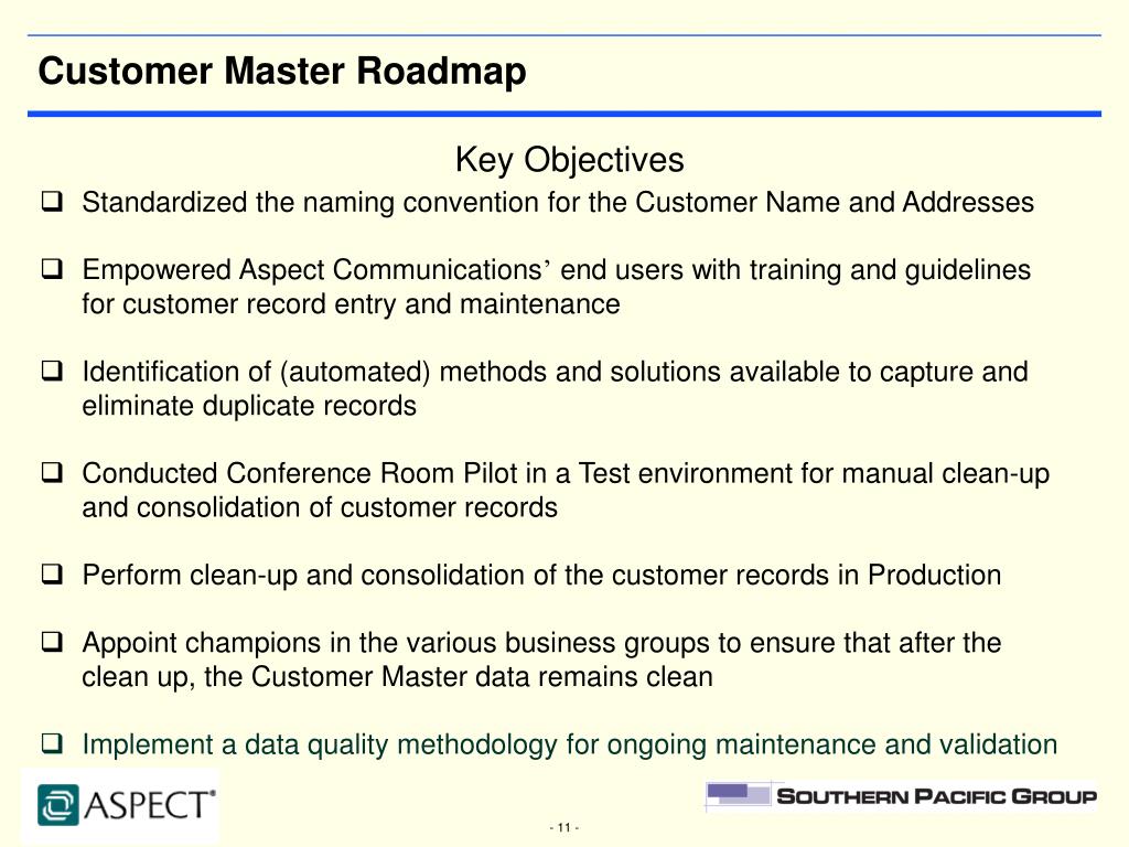 Ppt Roadmap To Re Aligning The Customer Master With Oracles Tca